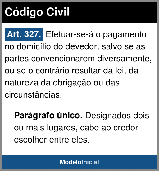 Artigo 327 - Código Civil / 2002