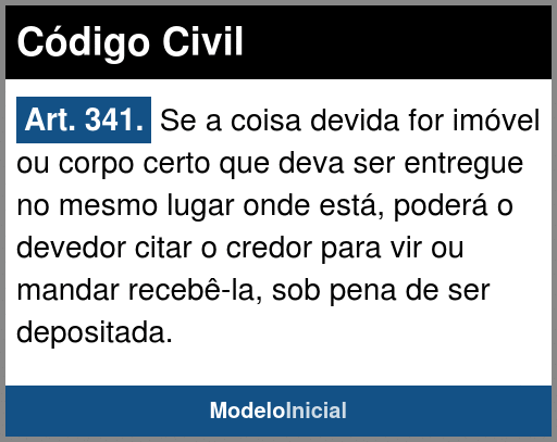 Artigo 341 - Código Civil / 2002