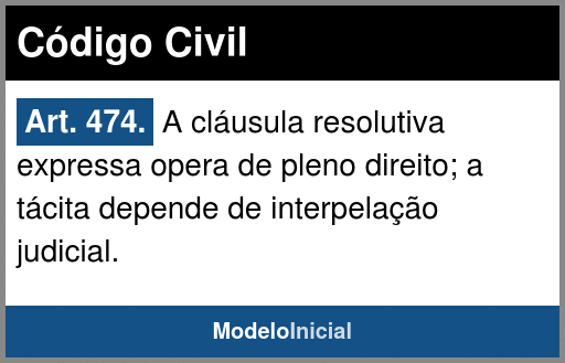 Artigo 474 - Código Civil / 2002