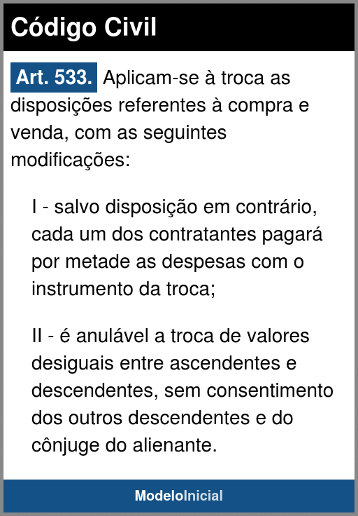 Artigo 533 - Código Civil / 2002
