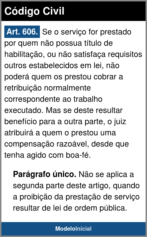 Artigo 606 - Código Civil / 2002