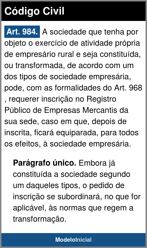 Artigo 984 - Código Civil / 2002