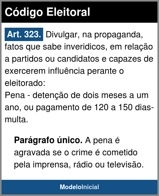 Artigo 323 - Código Eleitoral / 1965