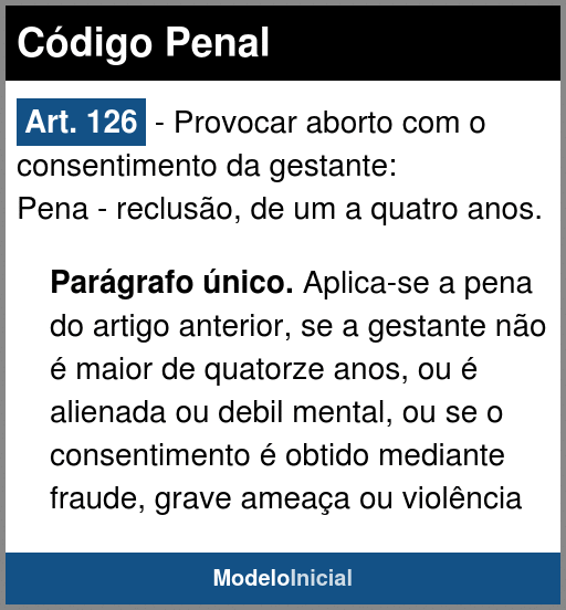 Artigo 126 - Código Penal / 1940