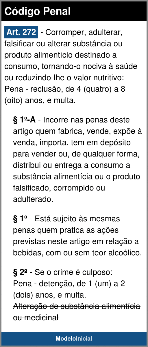 Artigo 272 - Código Penal / 1940
