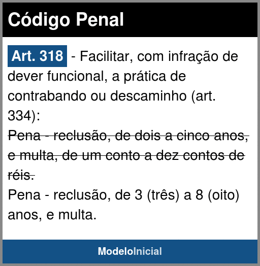 Artigo 318 - Código Penal / 1940