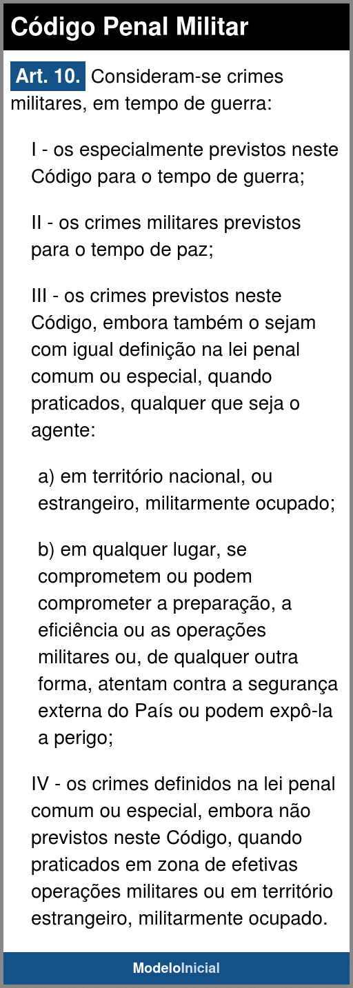 Artigo 10 - CPM / 1969