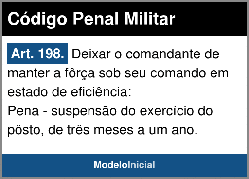 Artigo 198 - CPM / 1969