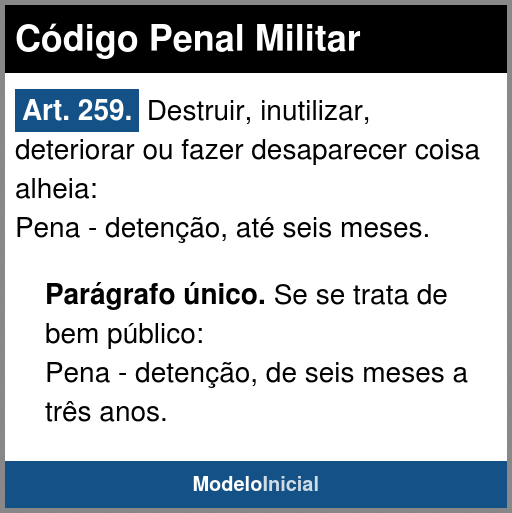 Artigo 259 - CPM / 1969