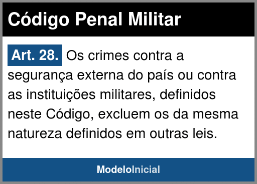 Artigo 28 - CPM / 1969