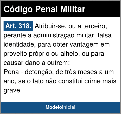 Artigo 318 - CPM / 1969