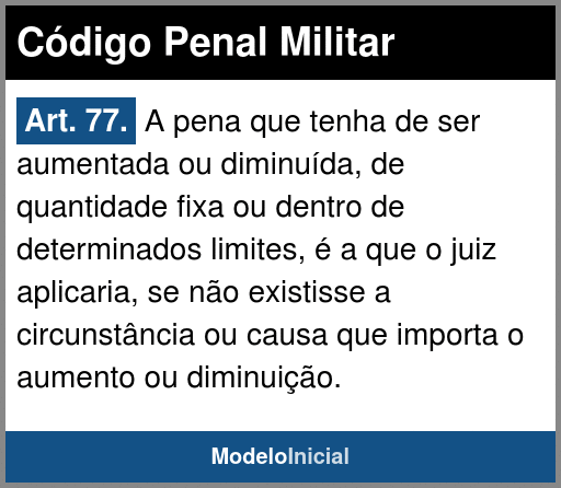 Artigo 77 - CPM / 1969
