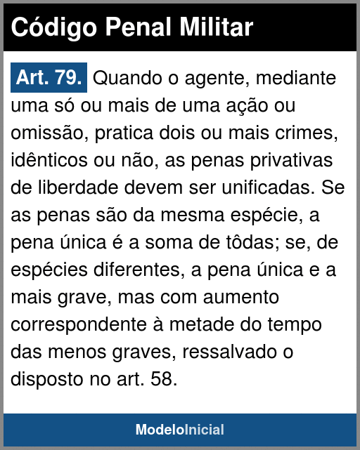 Artigo 79 - CPM / 1969