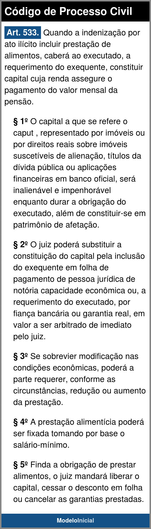 Artigo 533 - CPC / 2015