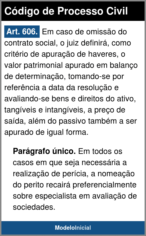 Artigo 606 - CPC / 2015