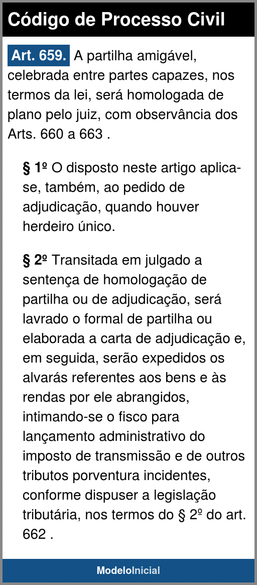 Artigo 659 - CPC / 2015