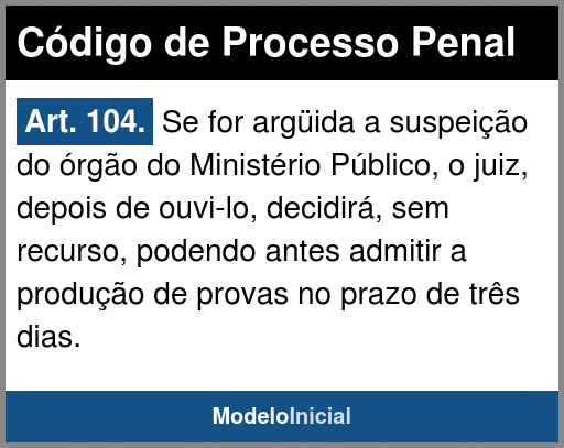 Artigo 104 - CPP / 1941