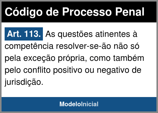 Artigo 113 - CPP / 1941