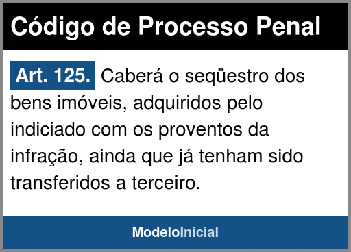 Artigo 125 - CPP / 1941
