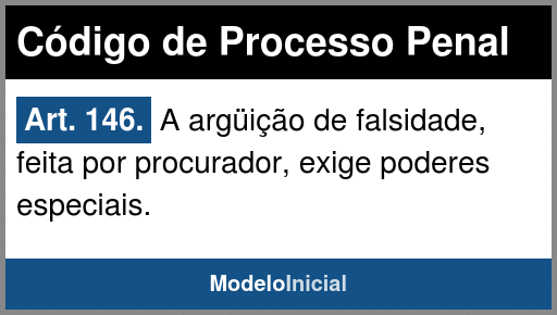 Artigo 146 - CPP / 1941