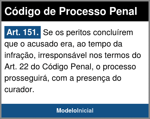 Artigo 151 - CPP / 1941