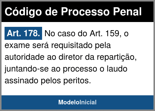 Artigo 178 - CPP / 1941