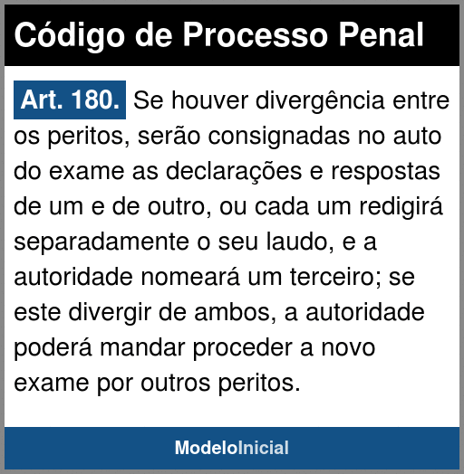 Artigo 180 - CPP / 1941