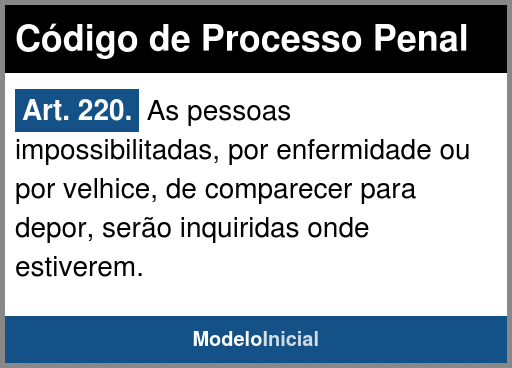 Artigo 220 - CPP / 1941