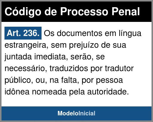Artigo 236 - CPP / 1941