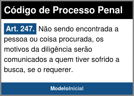 Artigo 247 - CPP / 1941