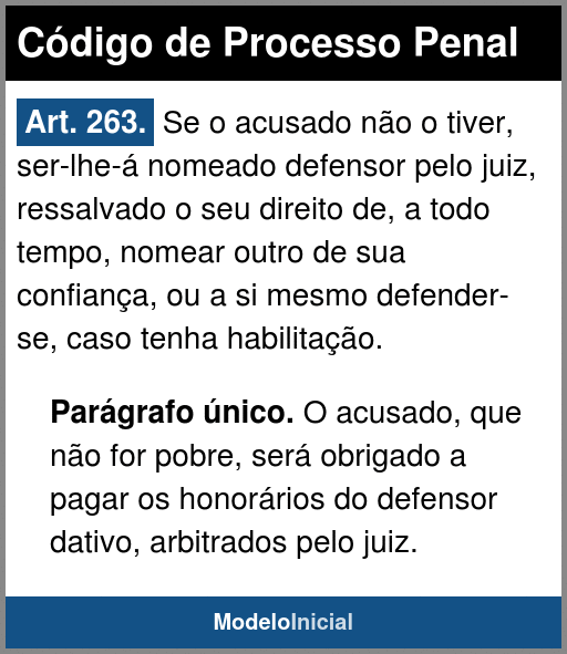 Artigo 263 - CPP / 1941