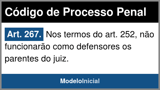 Artigo 267 - CPP / 1941