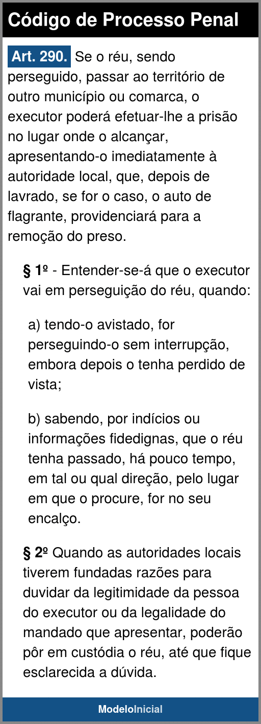 Artigo 290 - CPP / 1941