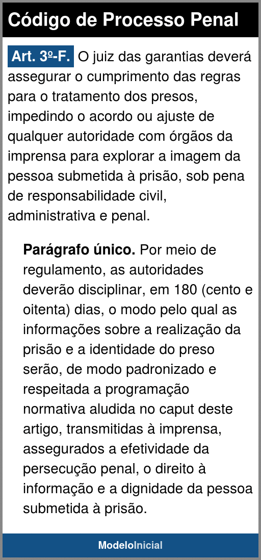 Artigo 3-F - CPP / 1941