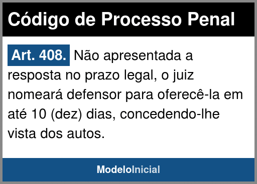 Artigo 408 - CPP / 1941