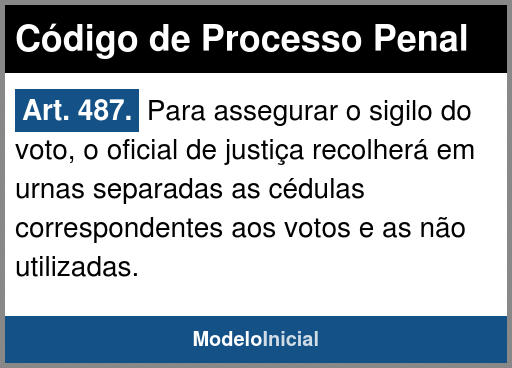 Artigo 487 - CPP / 1941
