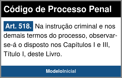 Artigo 518 - CPP / 1941