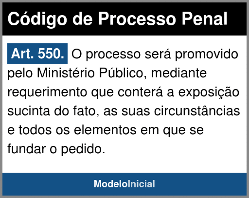 Artigo 550 - CPP / 1941