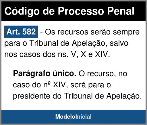 Artigo 582 - CPP / 1941