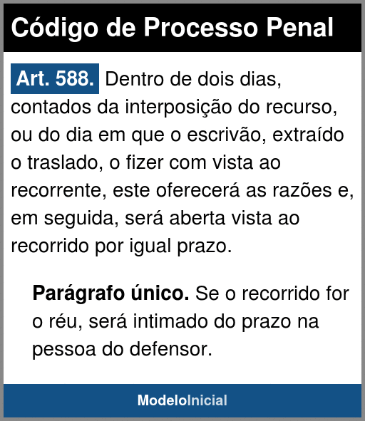 Artigo 588 - CPP / 1941