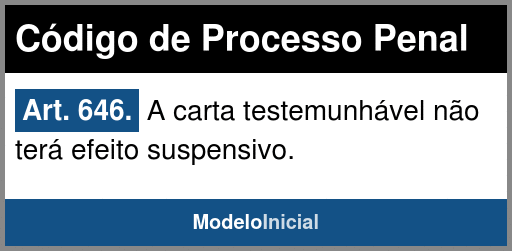 Artigo 646 - CPP / 1941