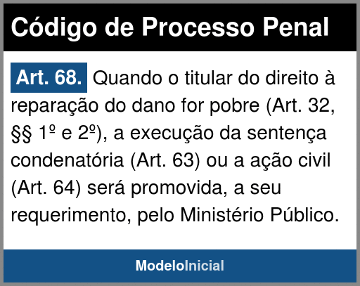 Artigo 68 - CPP / 1941