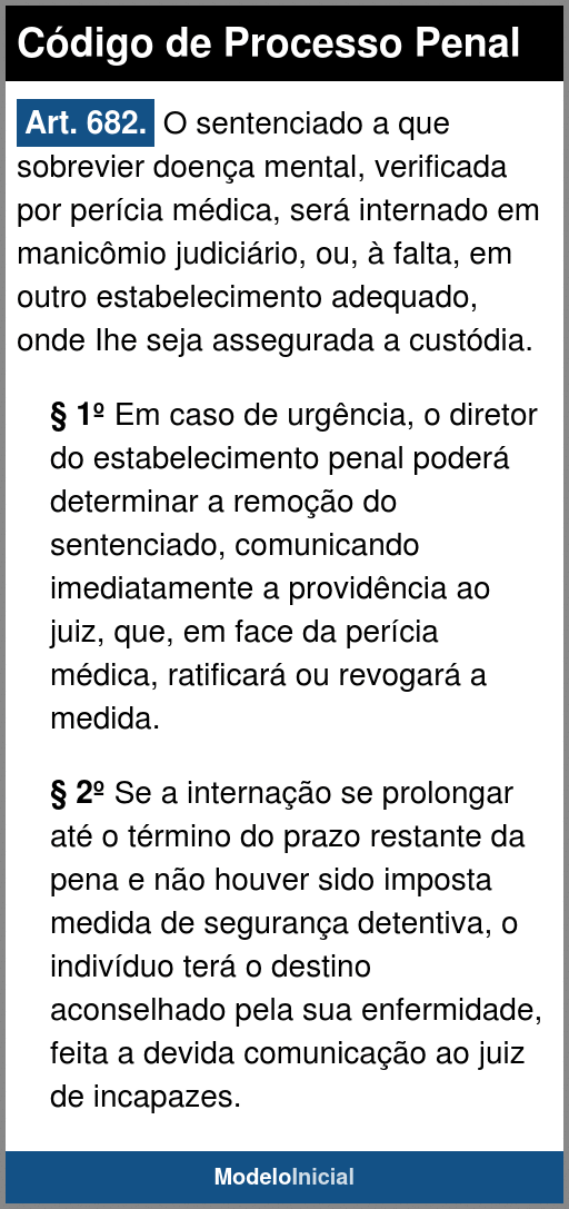 Artigo 682 - CPP / 1941