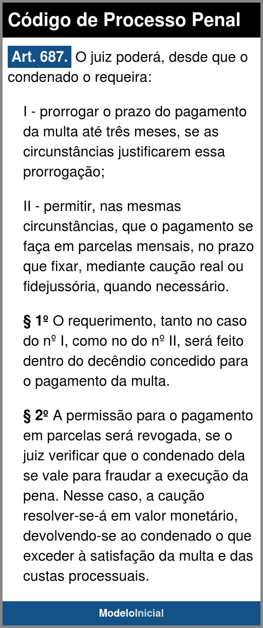 Artigo 687 - CPP / 1941