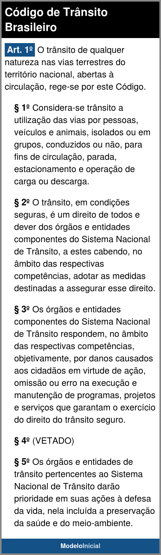 Artigo 1 - CTB / 1997