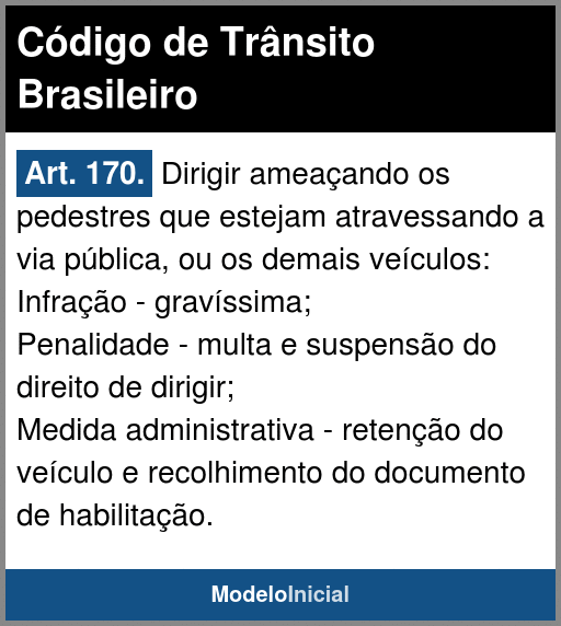 Artigo 170 - CTB / 1997