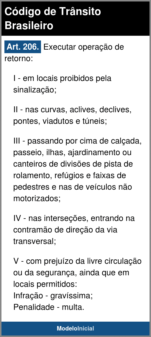 Artigo 206 - CTB / 1997