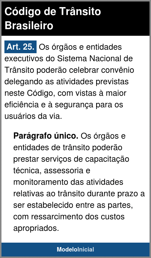 Artigo 25 - CTB / 1997