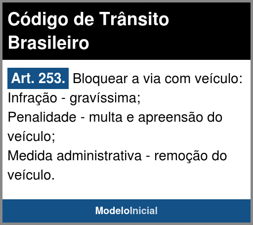 Artigo 253 - CTB / 1997