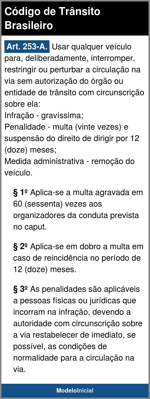 Artigo 253-A - CTB / 1997